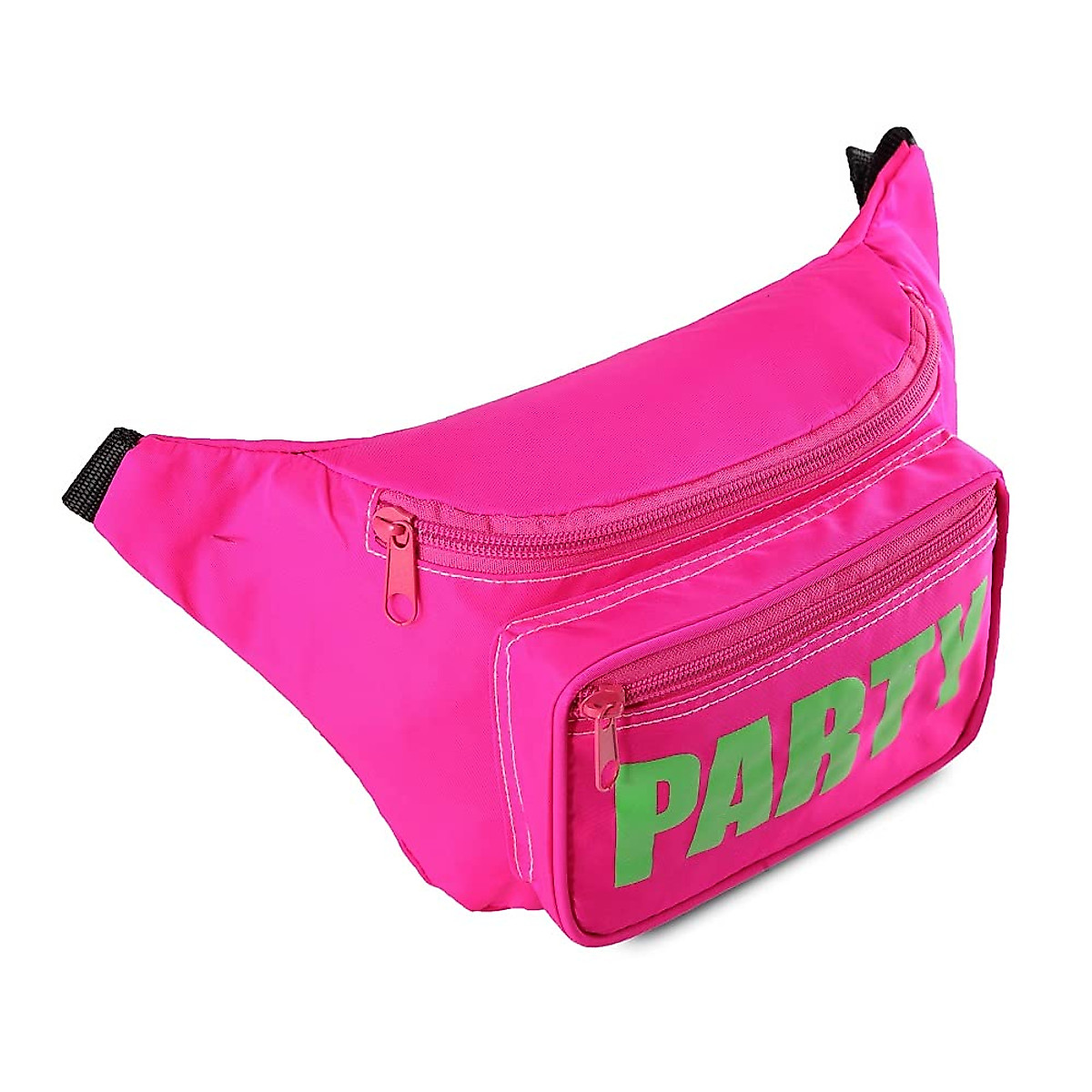 MIAIULIA 80s Neon Waist Fanny Pack for 80s Costumes,Festival Travel Party (onesize, Pink Party)