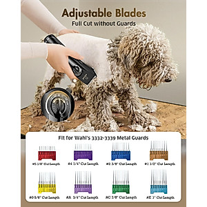 oneisall Dog Clippers for Grooming Doodles Poodles Thick Curly Hair,Low Noise Heavy Duty Dog Grooming Kit with Detachable Metal Blades