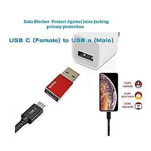 Data Blocker. USB A & USB C Data Blocker for Any USB C Mobile Phone Quick Charge (4-Pack), Protect Against Juice Jacking, Refuse Hacking, Only Provide Safe Charging.
