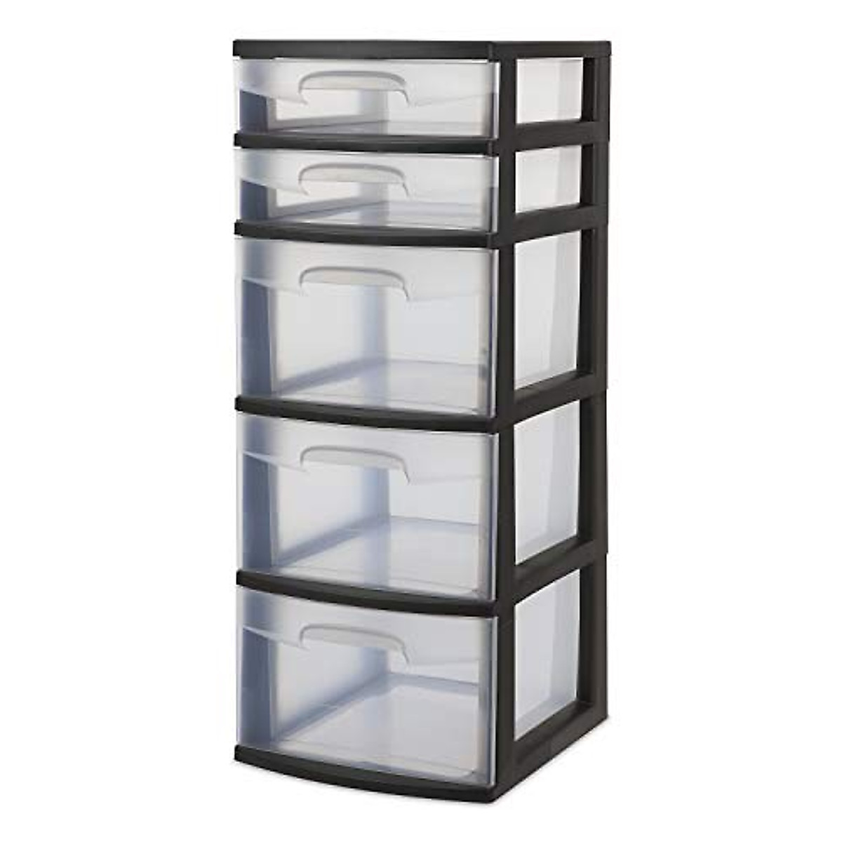 Sterilite 5 Drawer Tower Drawers & Carts, 12.63 Inches, Pack of 2, Black, 2 Count