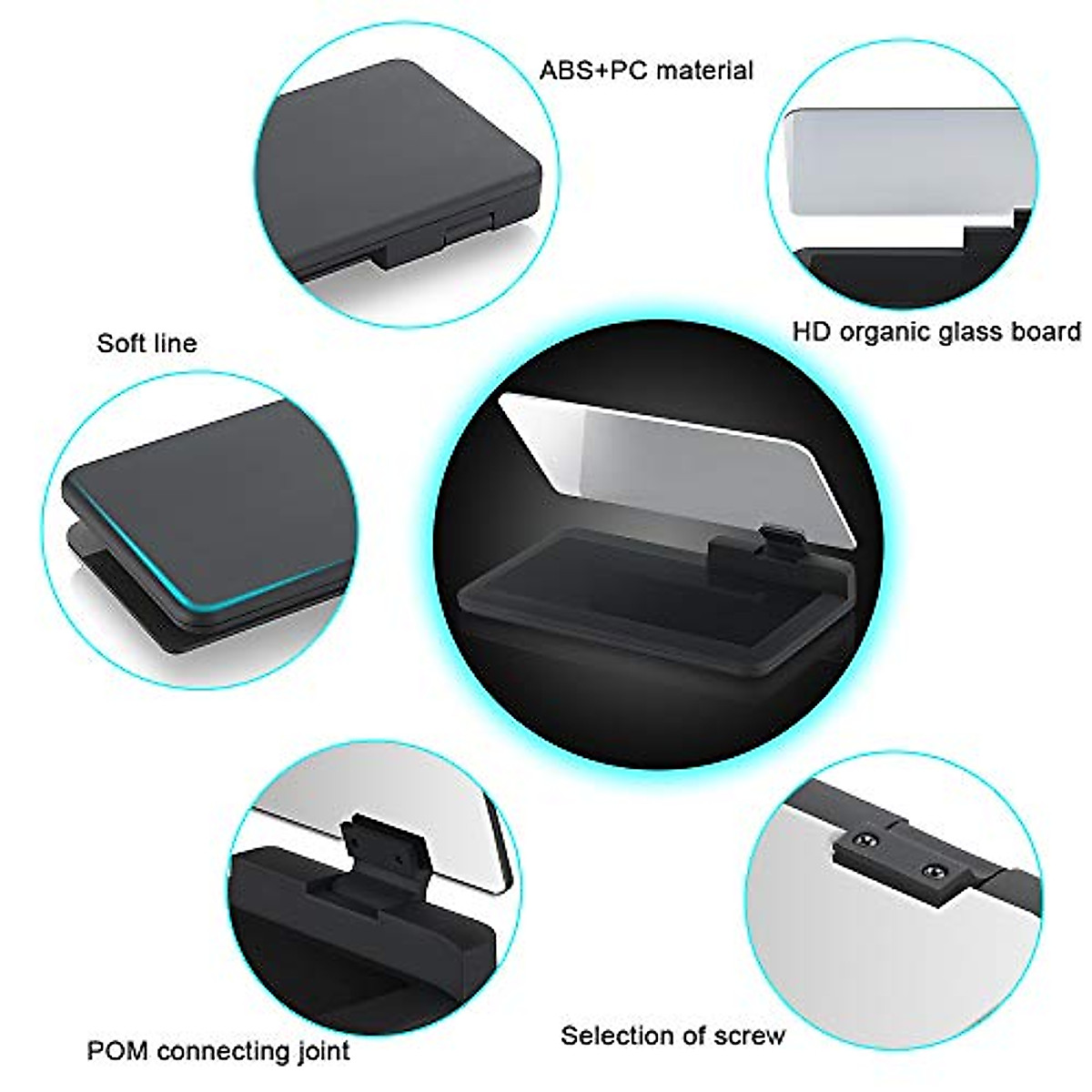 Arestech Car GPS Mobile Head Up Display Holder with HD Image Reflection for HUD, Smartphone, iPhone, Samsung, Car Navigation (Up to 6 Inches)