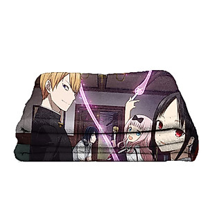 Household Soft Cartoon Anime Kaguya-sama Love is War Kaguya Shinomiya Printed Plush Flannel Fleece Throw Blanket Towel Blanket for Couch,80"x60"