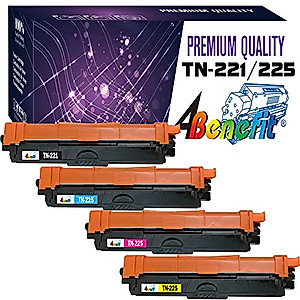 4Benefit 4 Pack Compatible Brother TN221/225 TN221 TN-221 Black Cyan Magenta Yellow Toner Cartridge for Brother HL-3140CW,HL-3170CDW,MFC-9130CW,MFC-9330CDW,MFC-9340CDW