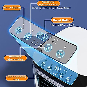 Small Air Conditioning Unit, 900ml Water Tank,with Ice Box,3 Wind Speeds Room Air Conditioners for Home 3 Wind Speeds,Cooling Mist,7 LED Lights Home Air Con for Room Office