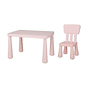 Walnut Childrens Kids Plastic Table and Chair Set Learning Studying Desk for Home Kindergarten Kids Table and Chair (Color : D)