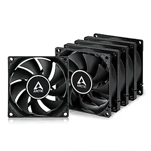 ARCTIC F8 PWM PST (5 Pack) - 80 mm PWM PST Case Fan with PWM Sharing Technology (PST), Quiet Motor, Computer, Fan Speed: 300-2000 RPM - Black
