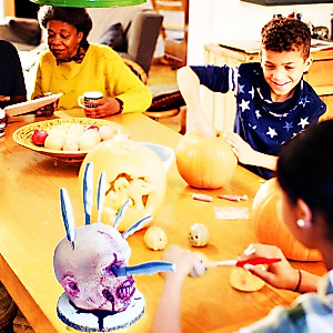 WANYOUJI Halloween Knife Holder, Horror Desktop Knife Block Fruit Knife Storage Rack Home Decor Ornament for Halloween Scary Theme Party Props