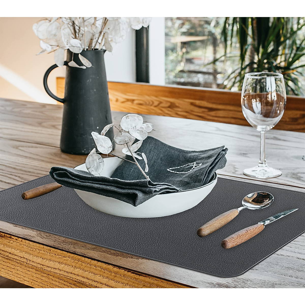 Webake Placemats Silicone Table Mats Set Washable Kitchen Place Mat, Heat Resistant Waterproof Insulation Mats 16 x 12 inch