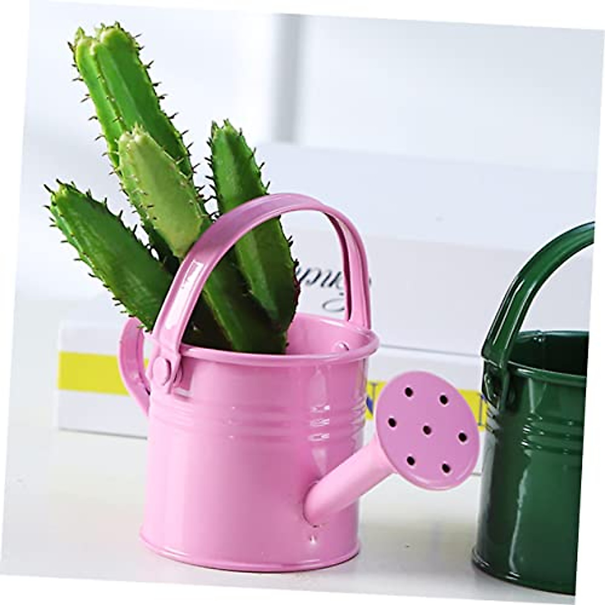 4 pcs Micro Toys Flower pots Outdoor Flowers Plants Decorative Watering can Garden Watering Bucket Cute Watering can with Long Mouth Spray Bottle jug Kettle Iron Bottle Happyyami