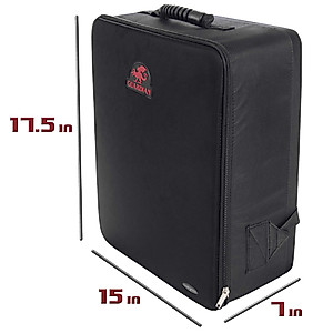Guardian Tabletop Gaming Backpack | Deluxe Portable Carrying Case with Space For 135+ Figurines, Large Miniatures, and Wargame Transportation | Includes Four Compartment Trays & 3 Layers of Pluck Foam