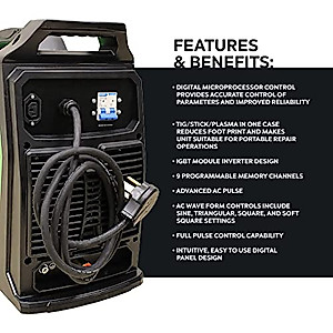 2021 PowerPro 256D DIGITAL 250 Amp AC/DC TIG Stick Advanced PULSE 60 Amp Plasma Multi-function Combo Welder