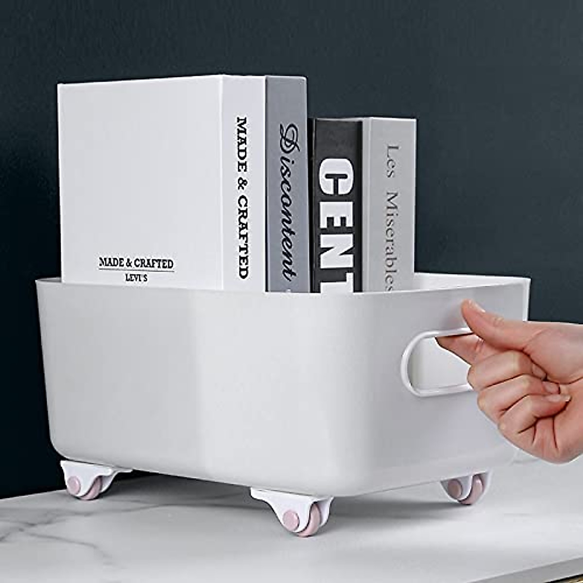 ZHYH 2 Colors Storage Box Roller Wheels for Furniture Household Directional Pulley Self-Adhesive Wearable Storage Box Bottom Caster (Color : Black-JoJo's Bizarre Adventure1)