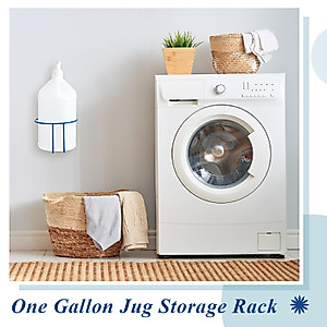 Hicarer 2 Pcs One Gallon Jug Storage Rack Wall Mounted Heavy Duty Steel Wall Rack for 1 Gallon Bottle Round Water Jug Rack Jug Holder with Hardware Hand Sanitizer 6-3/4" W x 5" H x 6-1/2" D (Blue)