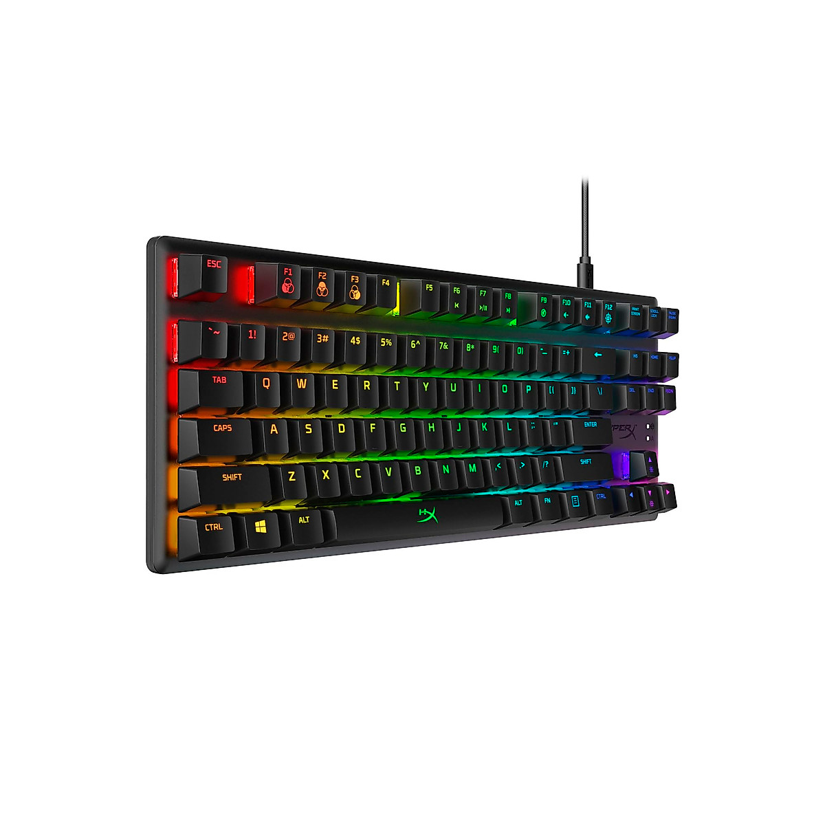 HyperX Alloy Origins Core - Tenkeyless Mechanical Gaming Keyboard, Software Controlled Light & Macro Customization, Compact Form Factor, RGB LED Backlit, Tactile HyperX Aqua Switch,Black