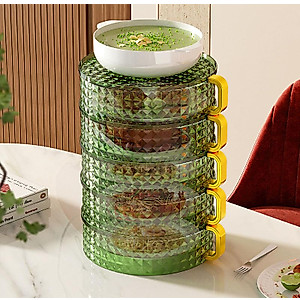 NuRcix 2Pcs Food Cover Stackable Refrigerator Fresh-Keeping Box Stackable Fruit Storage Containers Vegetable Storage Keep Fresh For Vegetables, Fruit,Meat And Salad (Green)