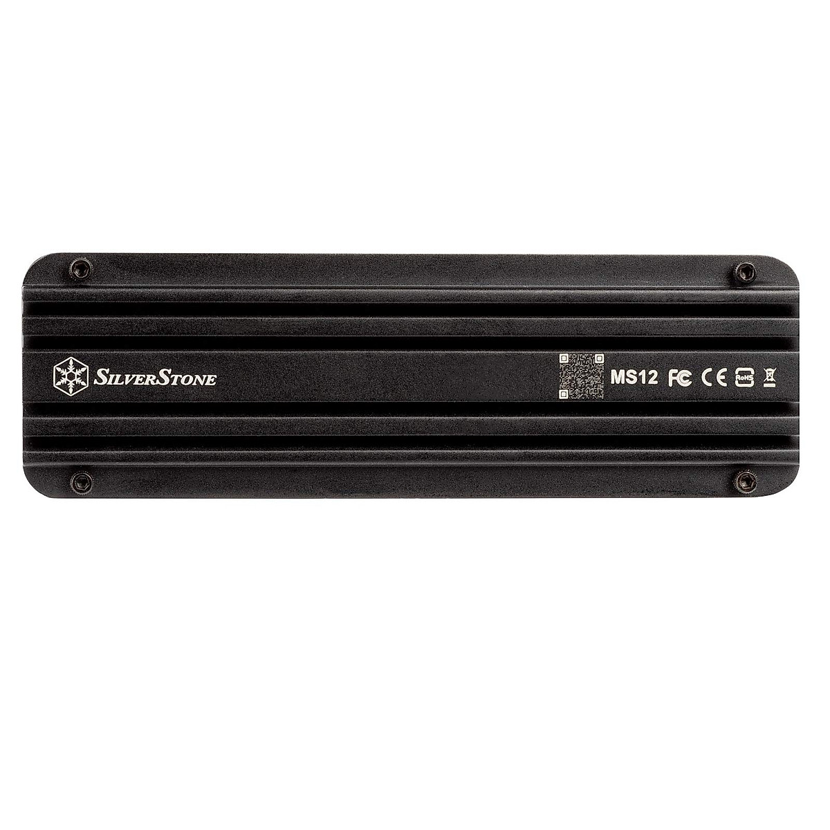 Silverstone MS12, 20Gbps SuperSpeed+ USB 3.2 Gen 2x2 Type-C to NVMe M.2 SSD Enclosure, Aluminum, Black, SST-MS12
