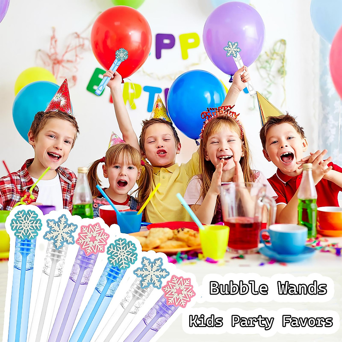 Fxswety 48Pcs Frozen Mini Bubble Wands for Kids Frozen Party Favors Frozen Birthday Party Supplies Snowflake Bubble Prizes Valentine Christmas Wedding Party Favors Goodie Bag Stuffers