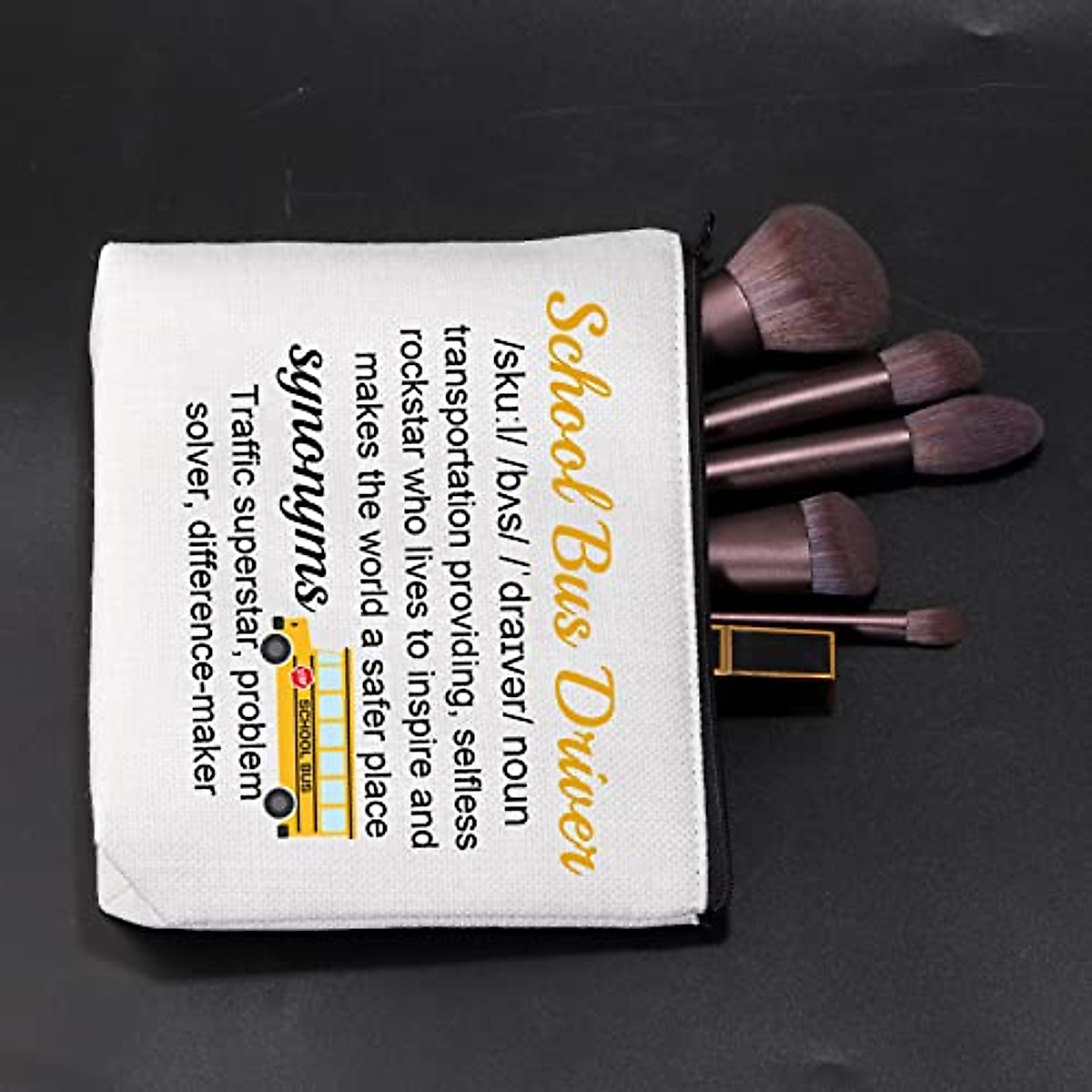 JNIAP School Bus Driver Cosmetic Bag School Bus Driver Appreciation Gift School Bus Driver Retirement Back To School Gift (School Bus Driver bag)
