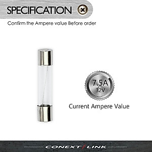 Conext Link AGC 7.5-25 Nickel Glass Tube Fuse 25 Pack [7.5 Amp] （14375）