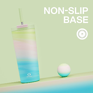 ENCOOL 24 oz Insulated Tumbler with Lid and Straw, 100% Leakproof Travel Coffee Mug, Stainless Steel Coffee Tumbler, Keeps Cold for 24 Hours or Hot for 8 Hours, Car Cup Holder Friendly (Fairy)