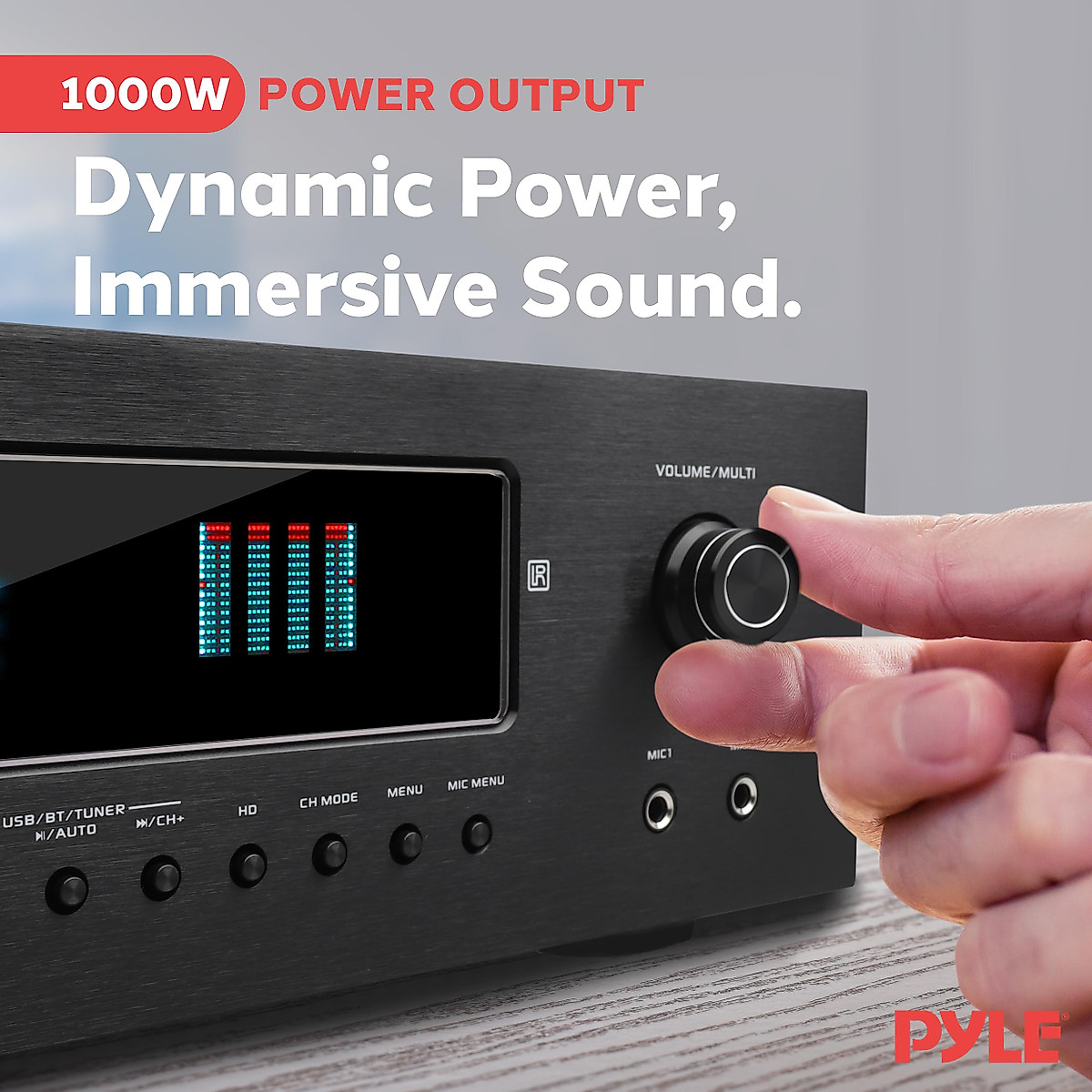 Pyle 10’’ Portable PA Speaker System - Wireless BT Streaming PA & Karaoke Party Audio Speaker, Two Wireless Mic, Wired Microphone, Tablet Stand, Flashing Party Lights, MP3/USB//FM Radio - PHPWA10TB