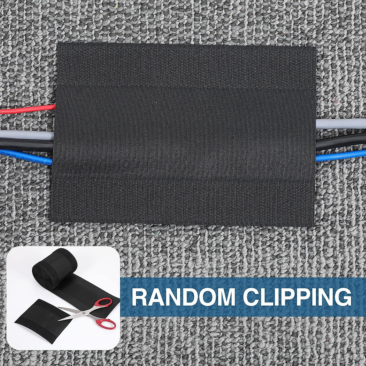 WILLBOND Carpet Cord Cover Cable Grip Floor Cover Cable Protector Management Only for Commercial Office Carpet(Black,147.64 ft)