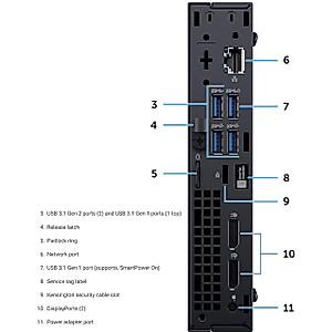Dell OptiPlex 3040 Micro Desktop Computer, Intel Core i5-6500 Upto 3.2GHz 8GB RAM, 256GB SSD, AC Wi-Fi, Bluetooth, DisplayPort, HDMI - Windows 10 Pro (Renewed)