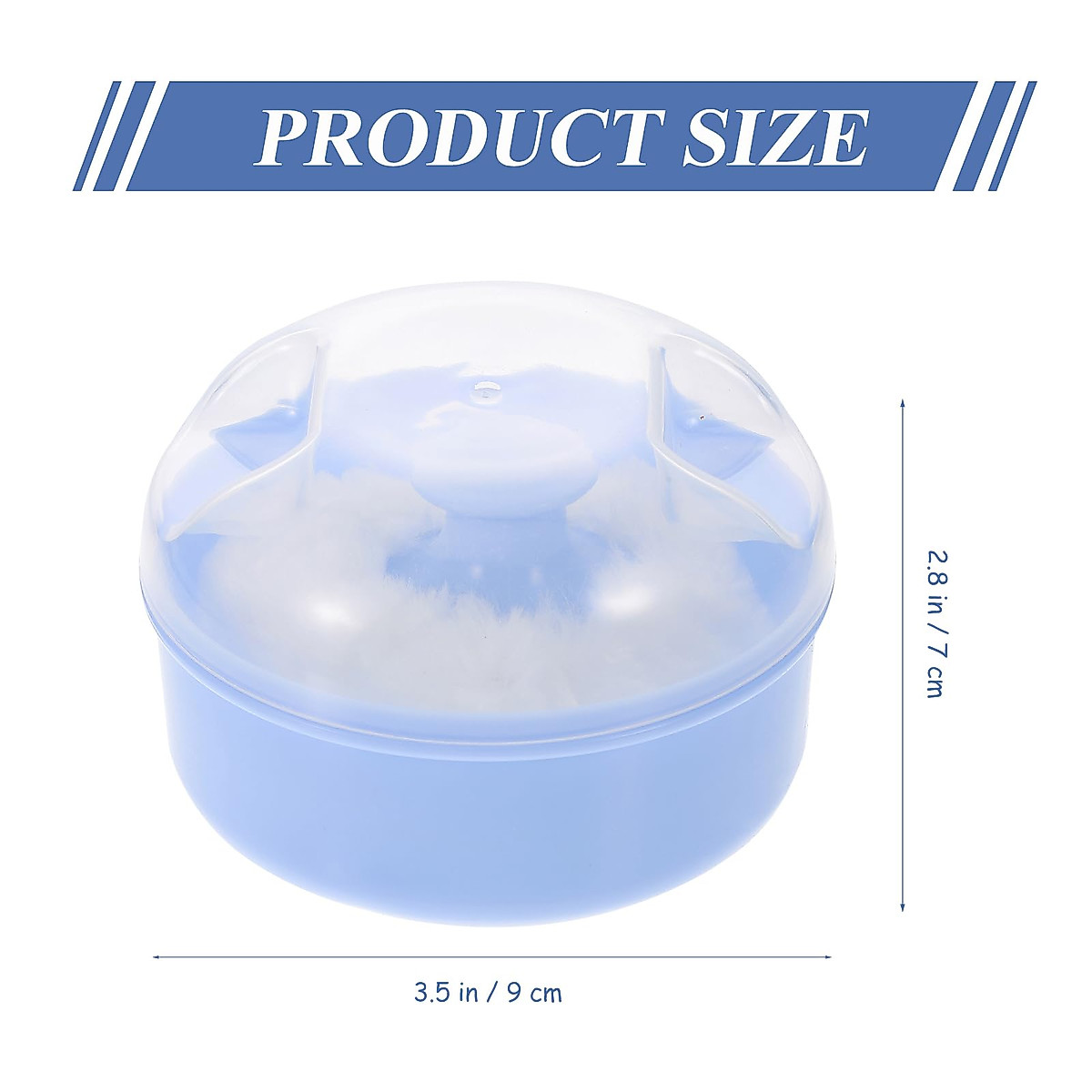EXCEART Empty Body Powder Container Powder Puff Box Puff Sponge Case for Baby Infant Newborn Home and Travel (Blue)