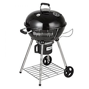 22 inch Portable Charcoal Grill, Propane Gas Kettle Grills with Cover, Iron & Steel Small BBQ Grill, Mini Tabletop Smoker for Outdoor Cooking, Barbecue Camping, Picnic, Patio and Backyard, Black