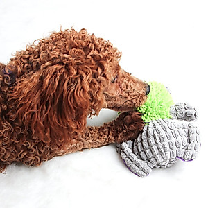 IFOYO Dog Plush Toy, Pet Dog Toy Tough Dog Squeaky Toy Cute Dog Teething Toy for Medium Small Dogs, Elephant