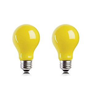 Helloify LED Bug Light Bulb, Vintage Edison Yellow Bulbs, Outdoor Porch Lights, High Brightness Filament Lamp for Pendant Wall Light Fixtures in Home Restaurant Hotel, Amber, A19 5W, E26, 2 Pack