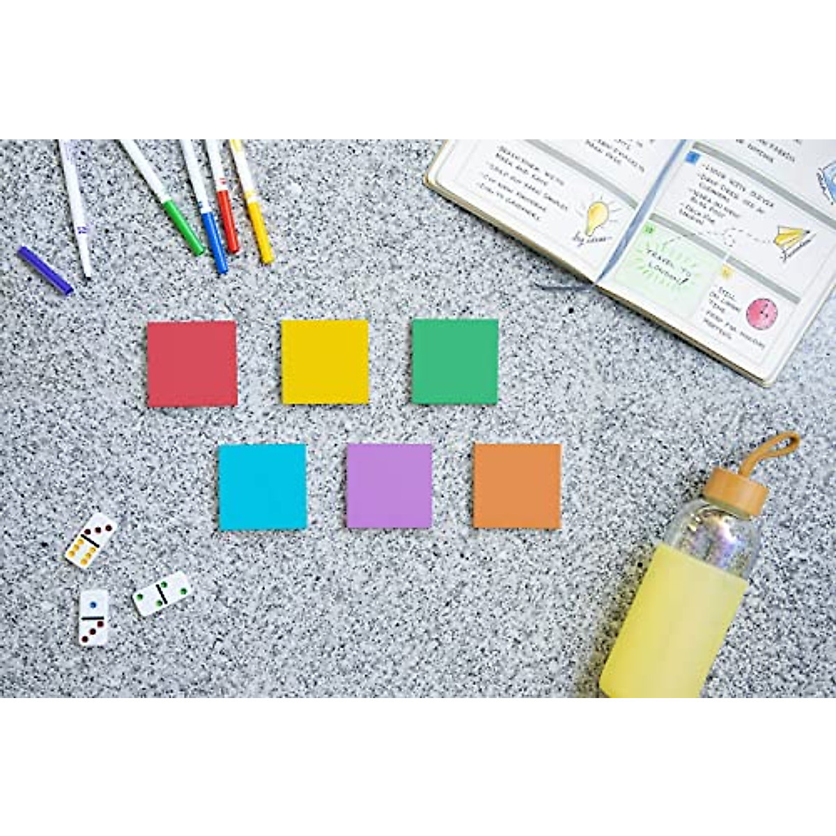 Post-it Super Sticky Notes, 3x3 in, 6 Pads, 2x the Sticking Power, Playful Primaries Collection, Primary Colors (Red, Yellow, Green, Blue, Purple), Recyclable(654-6SSAN)