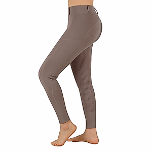 Women Riding Tights Pockets,Women Training Breeches Pants with Silicone Grip(Sand，S)
