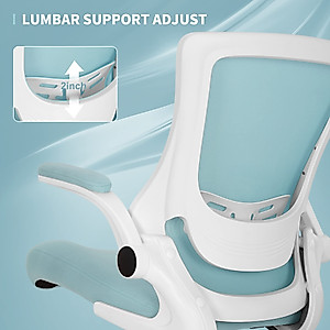 Misolant Desk Chair, Comfortable Office Chair, Ergonomic Chair, Mesh Office Chair with Adjustable Lumbar Support and Flip up Armrest, Recline Office Chair Ergonomic Desk Chair