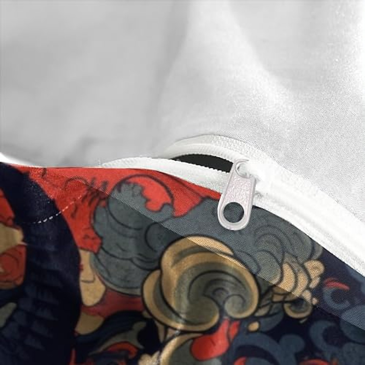 LENTLY Japanese Demon 3D Print Bedding Set for Childrens and Adults Duvet Cover Soft Microfiber Demon Illustration Comforter Cover with Pillowcase 3 Pcs Quilt Cover Twin（173x218cm）