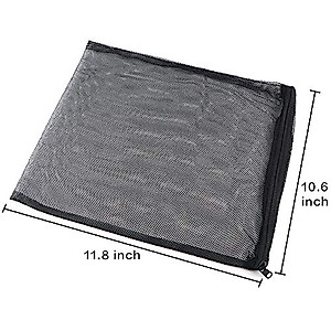 AQUA KT Aquarium Filter Mesh Media Bag Net Reusable for Fish Tank Activated Carbon, Biospheres, Ceramic Rings, Black, Pack of 6