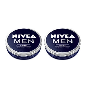 2x Nivea MEN CREME Cream FACE HAND BODY Moisturiser Dry Skin 75ml TIN by Nivea