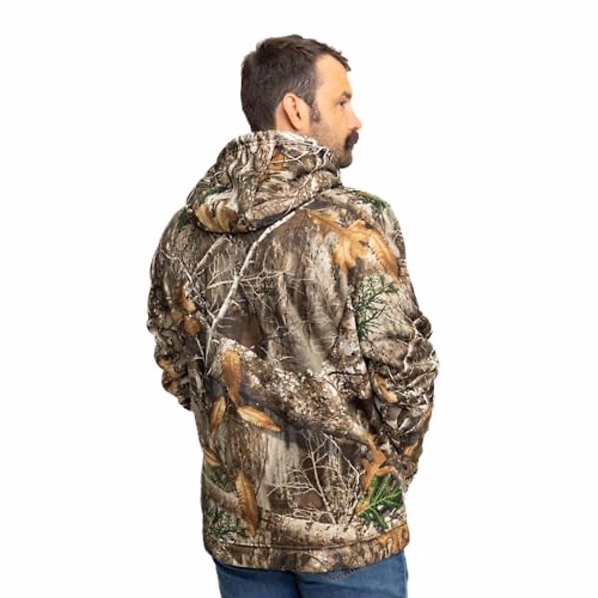 Realtree Men's Camo High Pile Fleece Vest Jacket for Hunting, Hiking and Climbing (US, Alpha, Large, Regular, Regular, Edge | Sherpa)