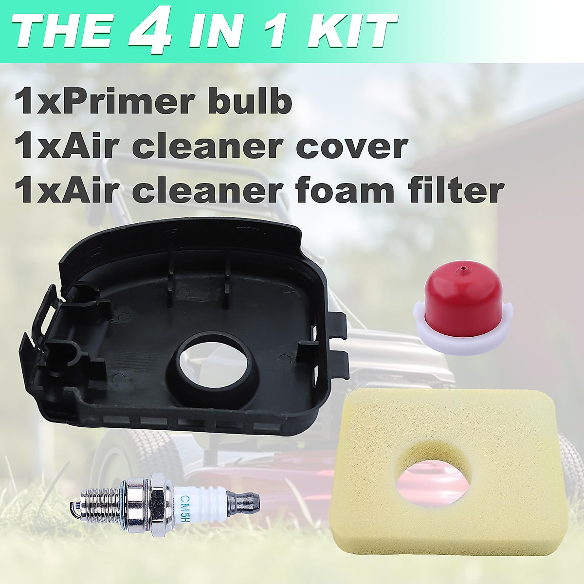 595660 Air Cleaner Cover + 799579 Air Cleaner Foam Filter + 594281 Primer Bulb for 550E-550Ex Series 594281 590581 08P502 08P602 09P602 09P702 (1 Pack)