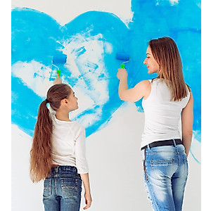 Paint Roller,High-Density Fabric Roller with Frame,Tray,Mini Paint Roller Refills, 2" Painting Supplies for Smaller DIY Stenciling Projects(Pack of 8)