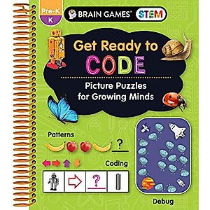 Brain Games STEM - Get Ready to Code: Picture Puzzles for Growing Minds (Workbook for Kids 3 to 6)