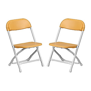 Flash Furniture 2 Pk. Kids Yellow Plastic Folding Chair