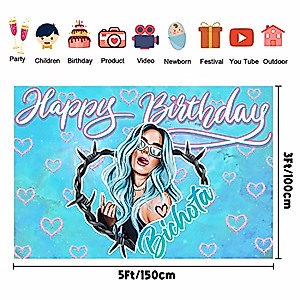 Karol G Party Decorations, 5x3ft Karol G Birthday Decorations Backdrop Bichota Party Decorations for Karol G Birthday Karol Birthday Supplies Party Karolg G Theme Party Photography Decorations