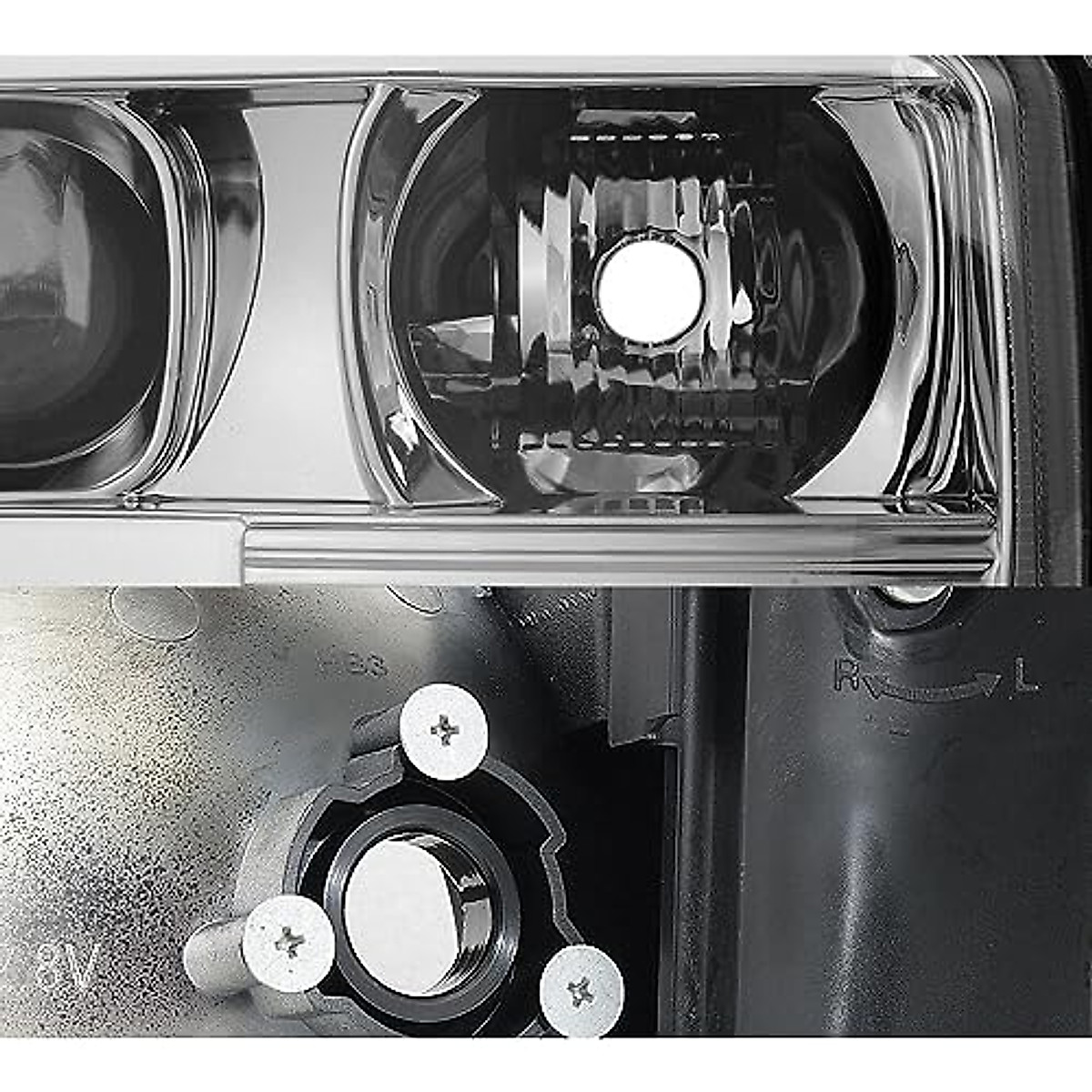 HH Building 2pcs Headlight Front Left Right Driver Passenger Side Clear Lens Chrome Housing LED Tube Projector Headlights 5_444-CDE00V2-LB-C A7799C0B3999C0B3903C_1999_2000_2001_2002_A18 GM2801186