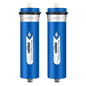 Membrane Solutions 400 GPD RO Membrane, Reverse Osmosis Membrane, RO Membrane Replacement, Reverse Osmosis Filter Replacement for Under Sink Home Drinking RO Water Purifier System (2 PACK)