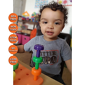 Skoolzy Fine Motor Skills Toys for Kids - Preschool Lacing Beads and Pegboard with Pattern Cards - Montessori Occupational Therapy Games for Kids