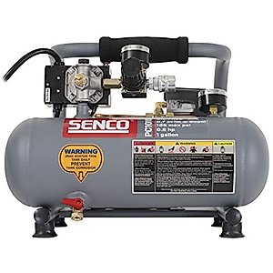 Senco PC1010 1/2- Horsepower 1-Gallon Matte Finish and Trim Portable Hot Dog Air Compressor, Gray/Red