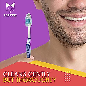 EcoFox Bulk Toothbrushes 25 Pack | Individually Wrapped Travel Toothbrush Set for Adults & Kids | Made with a Medium-Soft Large Brush Head | BPA-Free & Disposable!