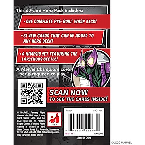 Marvel Champions The Card Game Wasp HERO PACK - Superhero Strategy Game, Cooperative Game for Kids and Adults, Ages 14+, 1-4 Players, 45-90 Minute Playtime, Made by Fantasy Flight Games