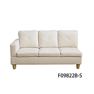 VURAX 3-Piece Faux Leather L-Shaped Sectional Sofas with Left Chaise Longue and Storage Ottoman, Button Tufted Upholstered Couch Set, for Living Room, Home, Office